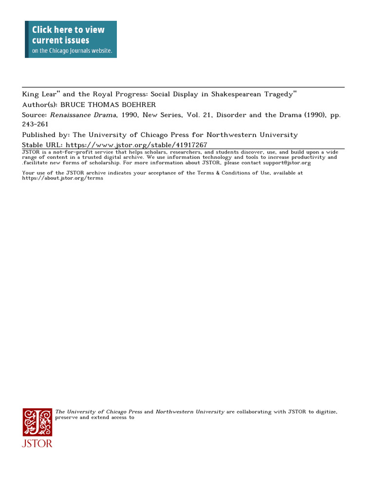 King Lear Royal Progress | PDF | King Lear