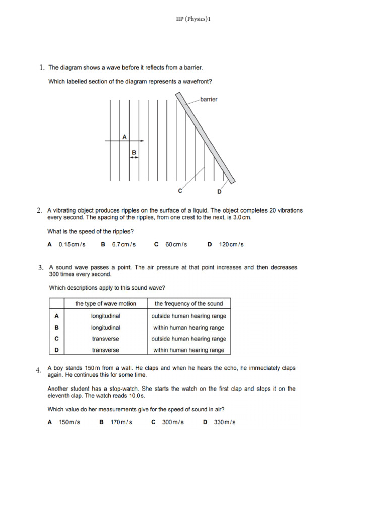 Wave Old Question | PDF