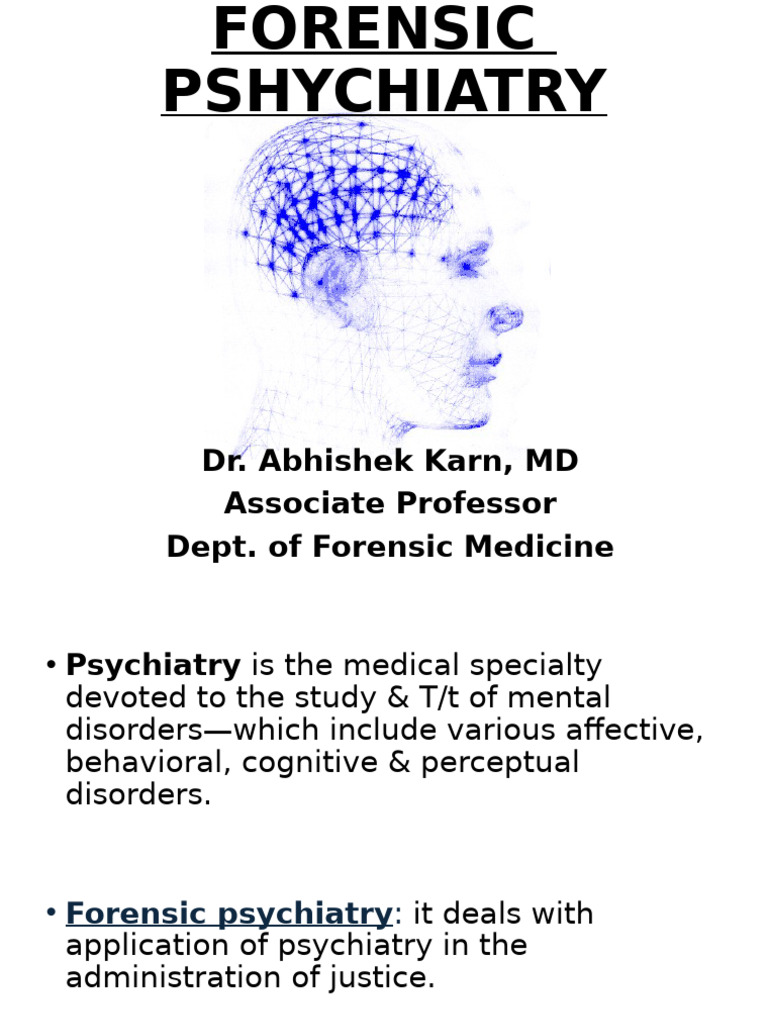 Forensic Psychiatry Overview and Terms | PDF | Personality Disorder ...