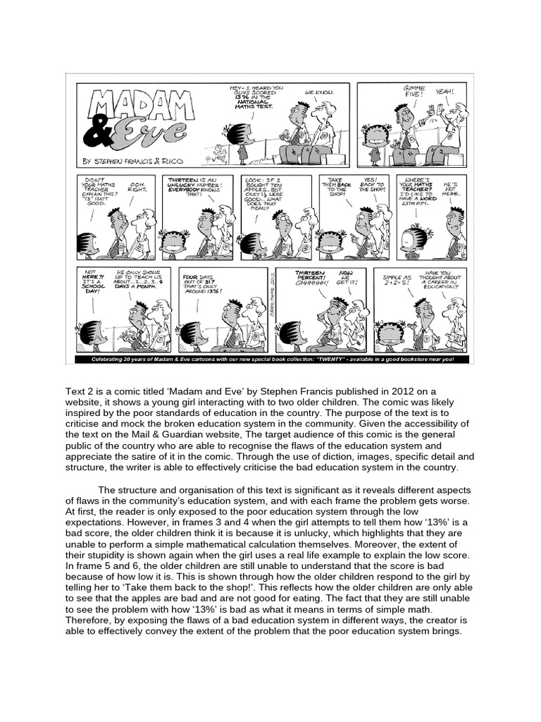 IB Eng Lang Lit Comic Strip Girl With 2 Older Students | PDF | Teachers ...