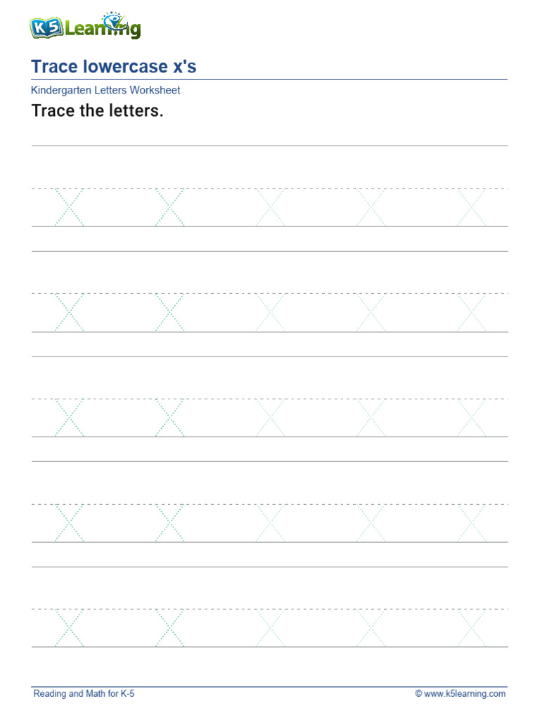 Tracing Lowercase Letters X | PDF
