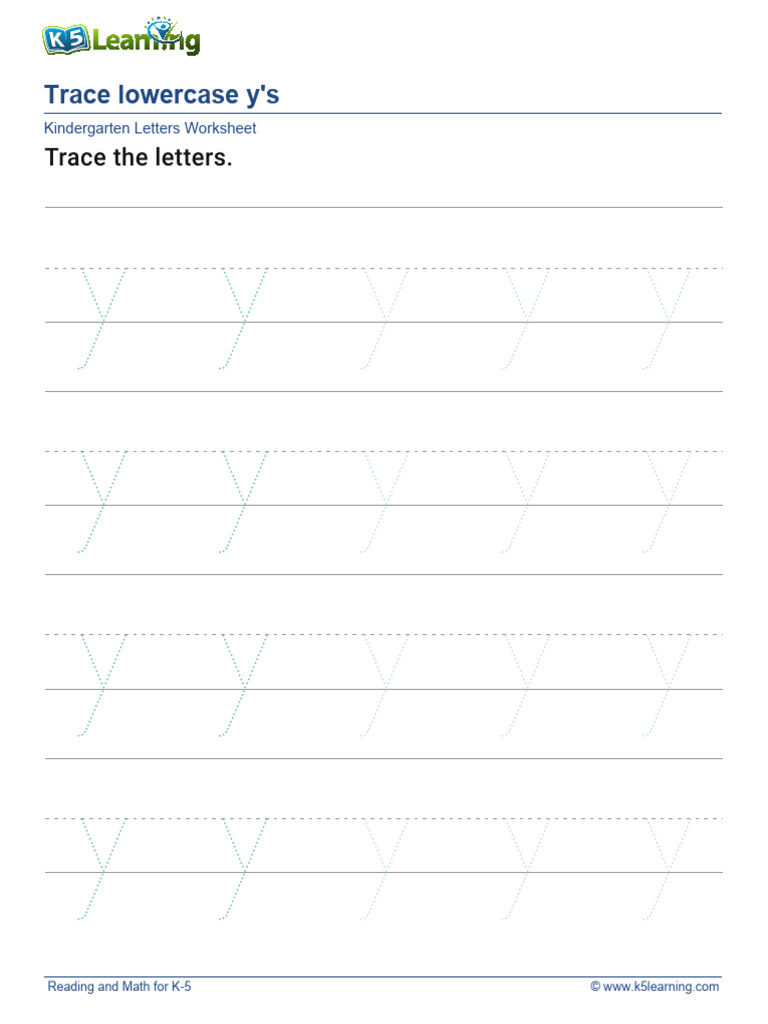 Tracing Lowercase Letters y | PDF