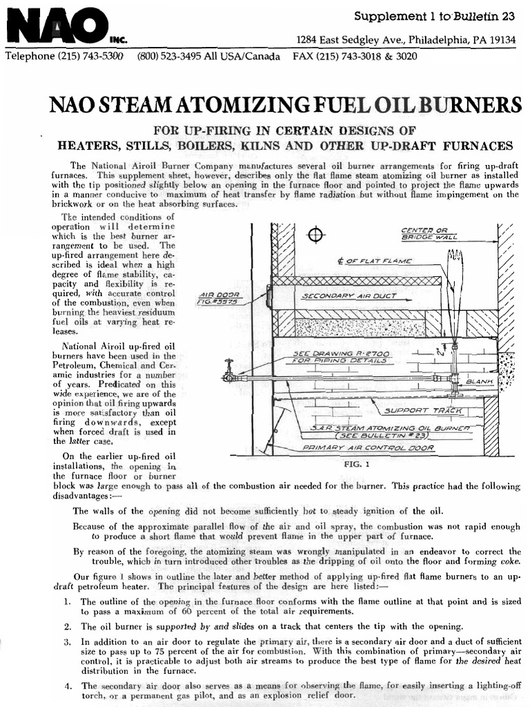 B 23 Supp 1 Steam Atomizing Fuel Oil Burners | PDF | Industrial ...