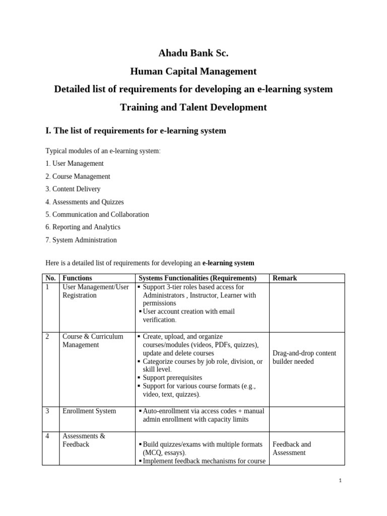 E-Learning System Requirements Guide | PDF | Educational Technology ...