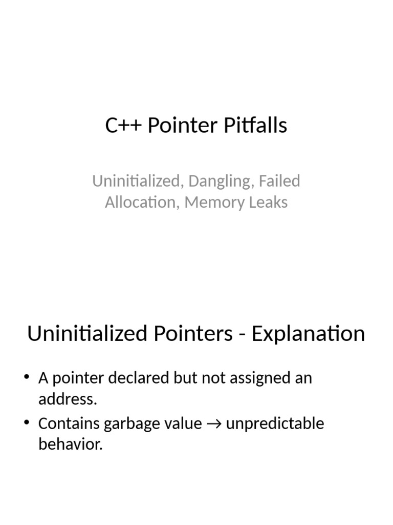 CPP Pointer Pitfalls | PDF