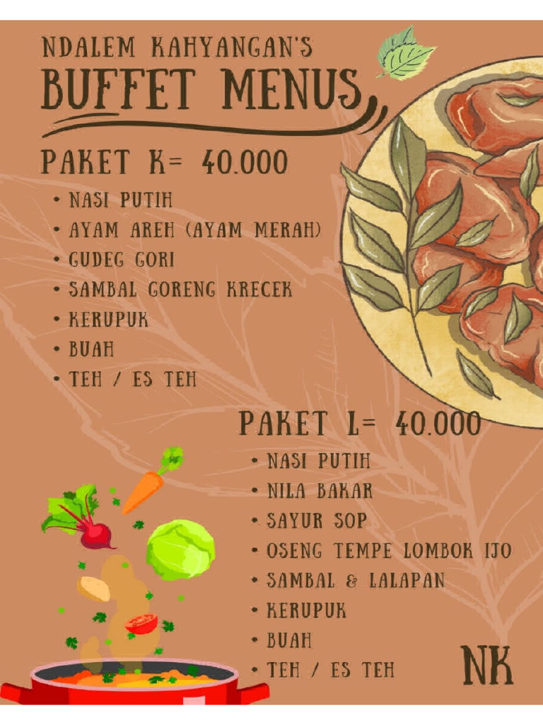 Menu Makan Ndalem Kahyangan | PDF