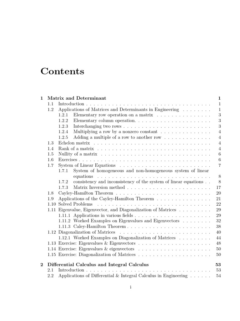 Module 1 and 2 - BSM 101 | PDF | Matrix (Mathematics) | Determinant