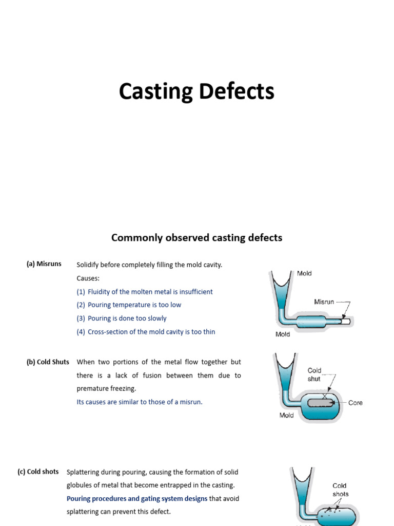 Lecture Casting Defects | PDF | Industrial Processes | Metals