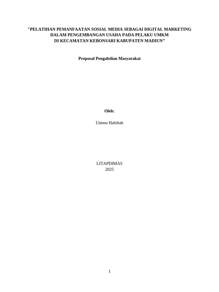Proposal Ummu Habibah - 15 Mai 2025 - Ubah Rab Dan Metode Par | PDF