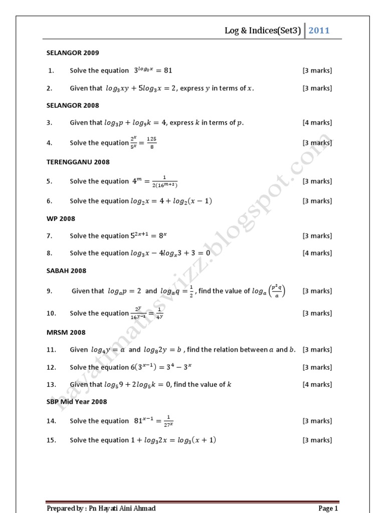 Log & Indices - Set3@2011 | PDF | Computers