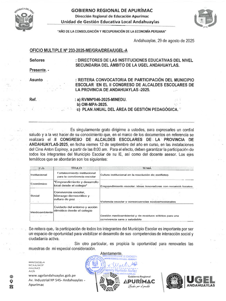 Oficio Multiple N. 233 | PDF