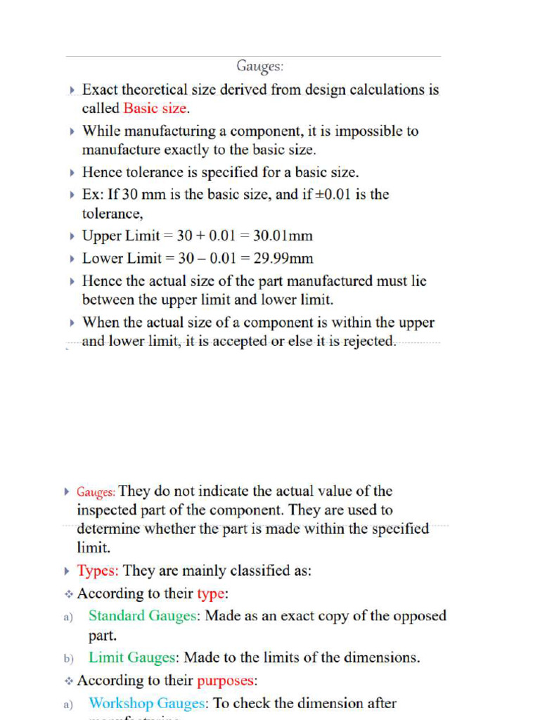 Limit Gauges: Types and Applications | PDF | Engineering Tolerance ...
