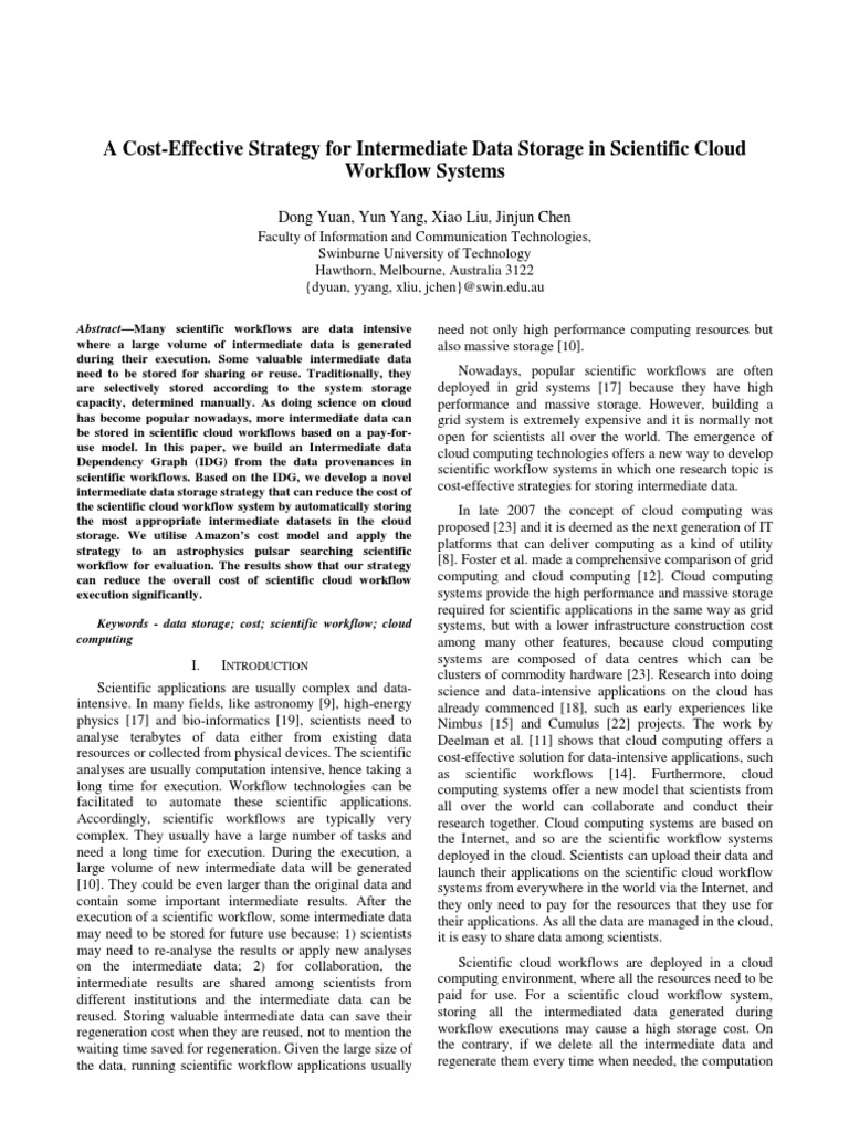 A Cost-Effective Strategy For Intermediate Data Storage in Scientific ...