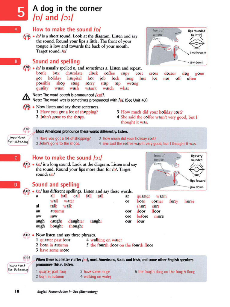 A30-A36 Pages From Cambridge - English Pronunciation in Use (Elementary ...