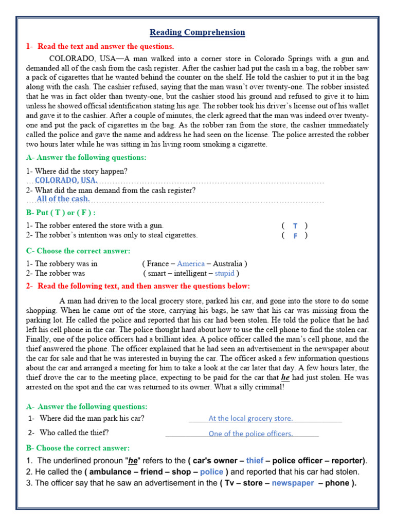 English Revision Mega Goal 2.1 محلولة | PDF