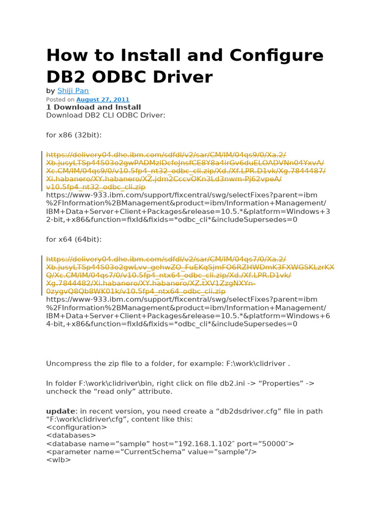 How to Install and Configure DB2 ODBC Driver-DNS | PDF | Ibm Db2 | Zip (File Format)