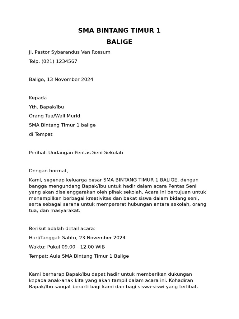 Sma Bintang Timur 1 Balige | PDF