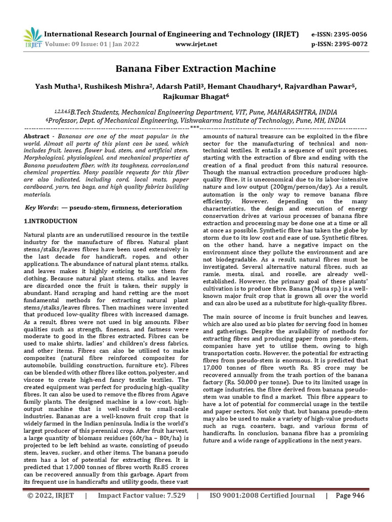 Banana - Fiber - Extraction - Machine For Future Thesis Reference | PDF ...