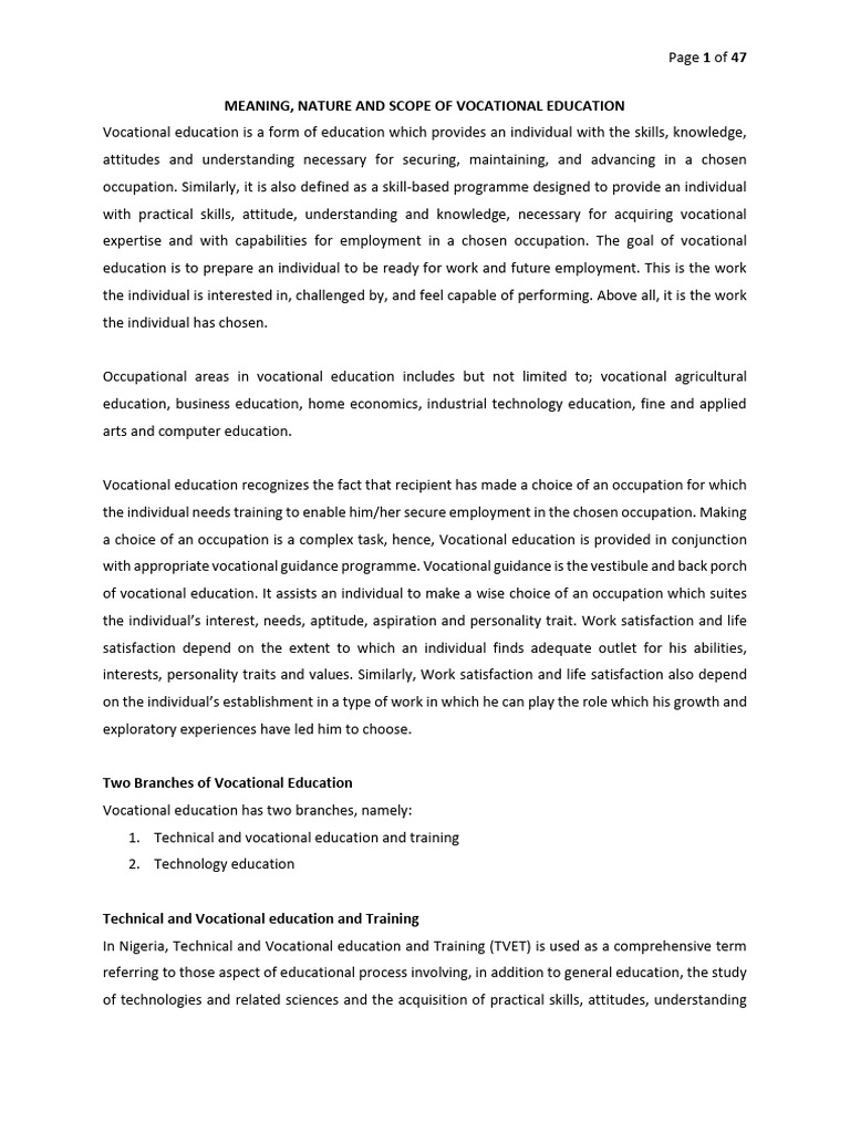Understanding Vocational Education | PDF | Vocational Education ...