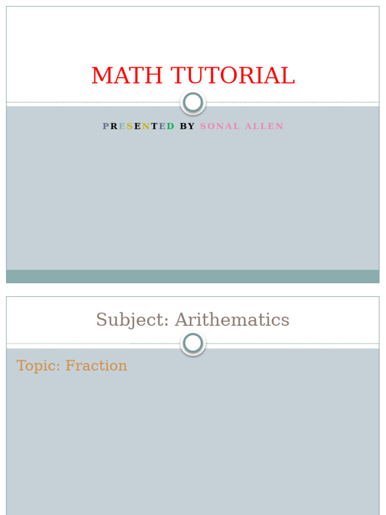 Math Tutorial Fraction | PDF