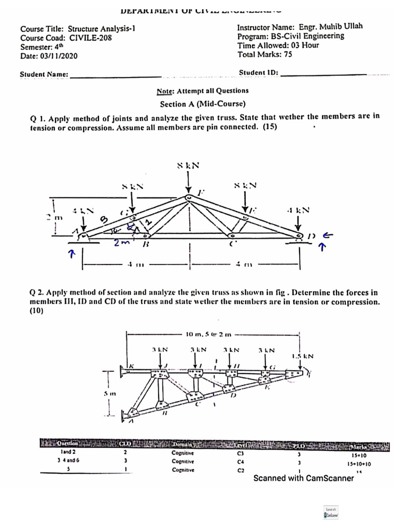 Structure Solved Past Paper | PDF