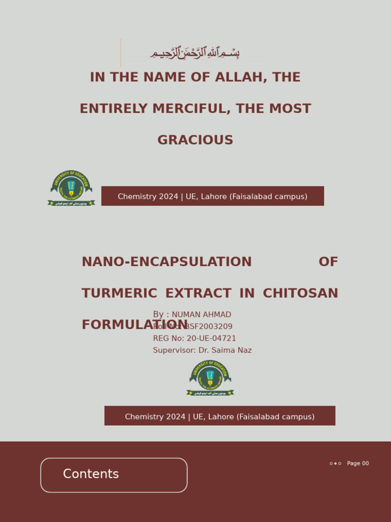 Numan Ahmad BSF2003209 | PDF | Nanoparticle | Turmeric
