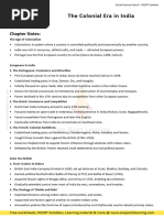 Colonial Era in India: Class 8 Notes | PDF | British Raj | Colonialism