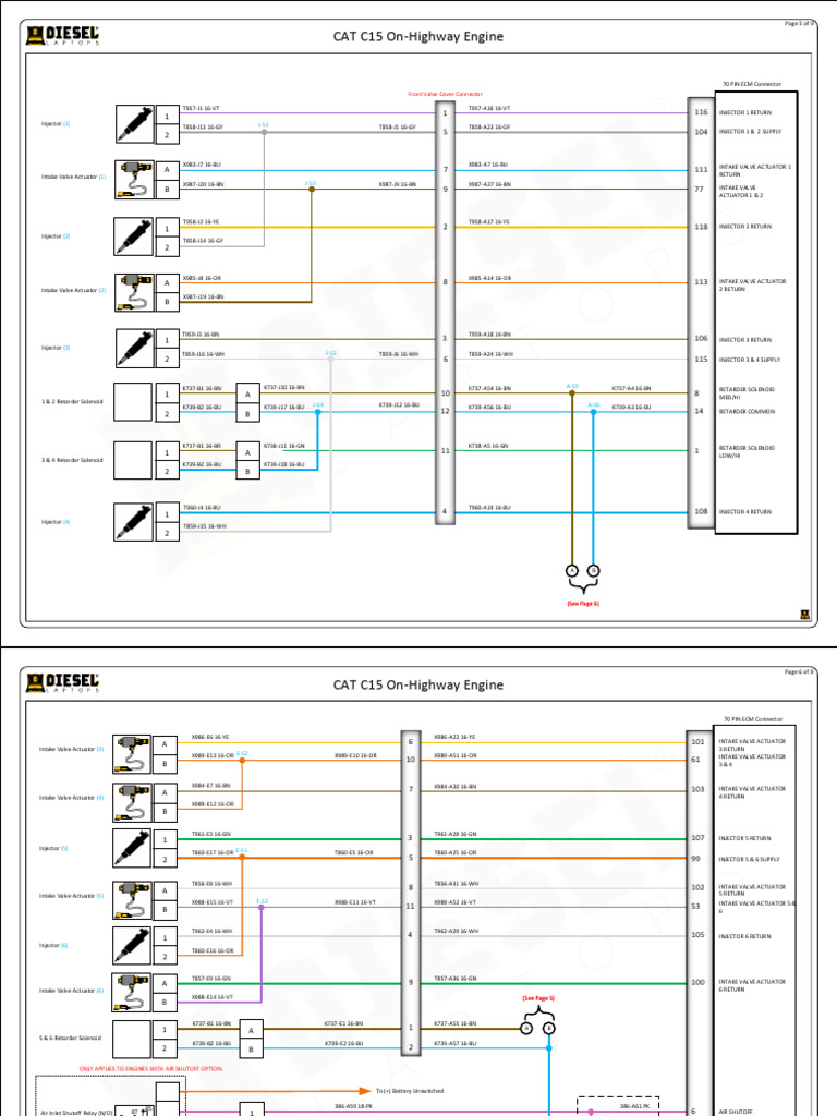 Pages from CAT c15 Ecm Pinout-7 | PDF | Valve | Electrical Connector
