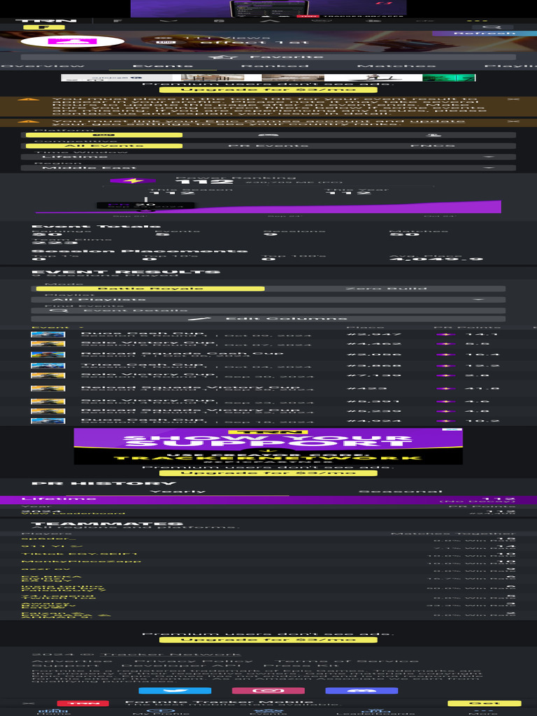 Effect 1st's Fortnite Events - Fortnite Tracker | PDF
