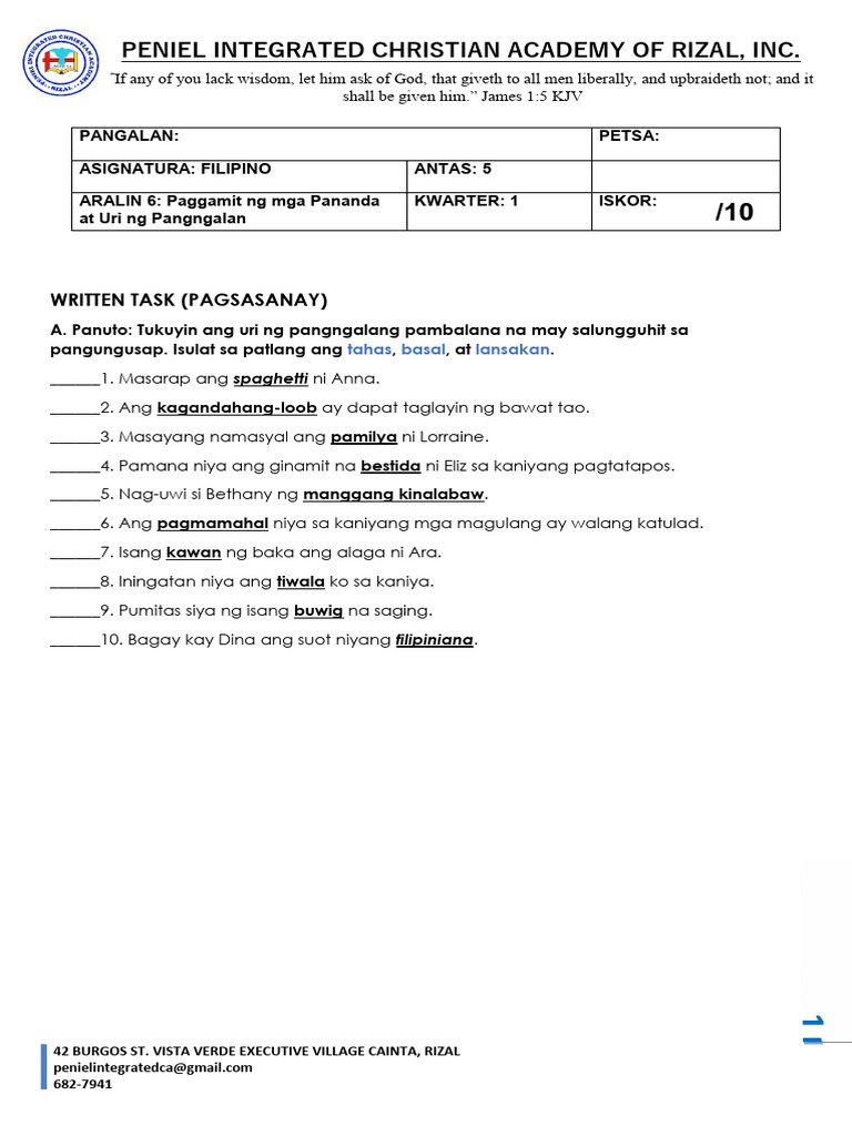 WSFILIPINO5.Aralin6_Ang Tsinelas Ni Pepe | PDF