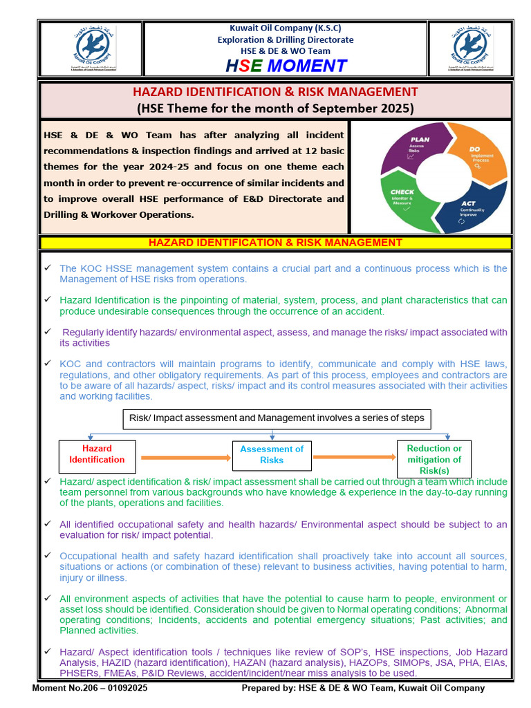 Hazard Identification & Risk Management Guide | PDF | Risk ...