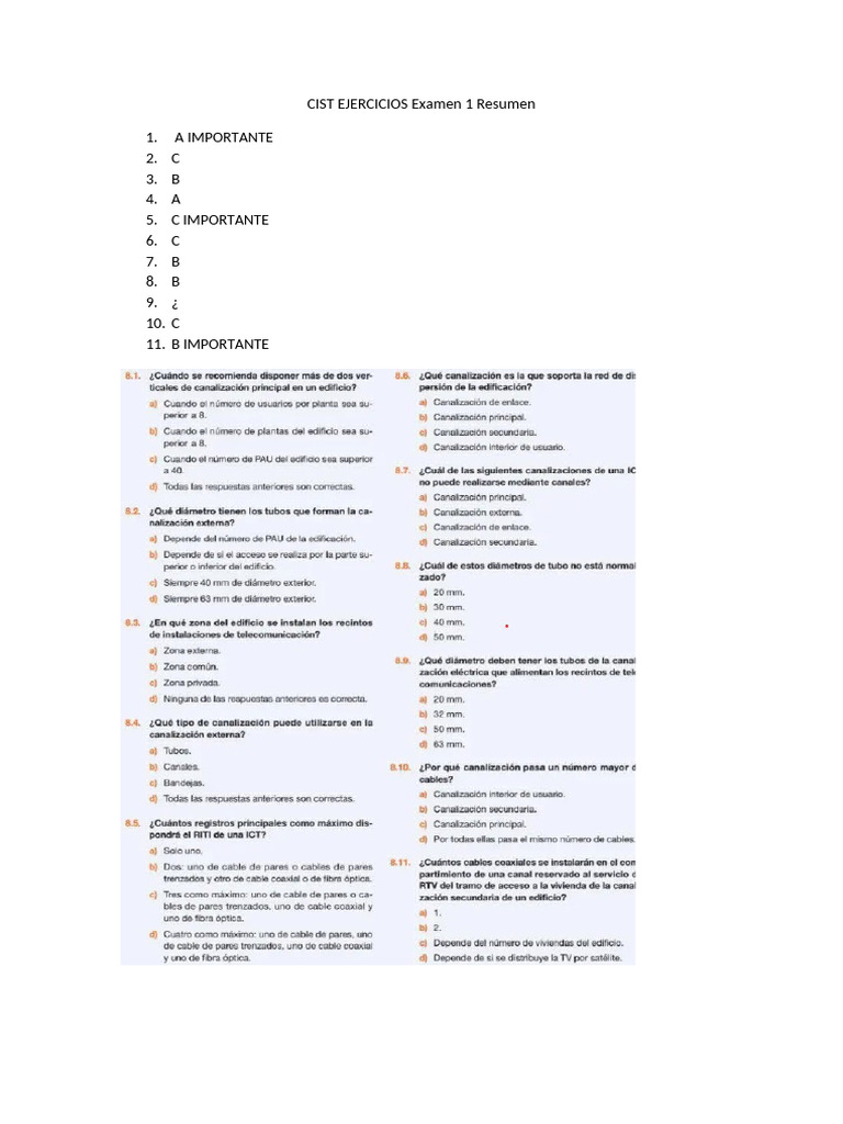 Cist Ejercicios Examen 1 Resumen | PDF