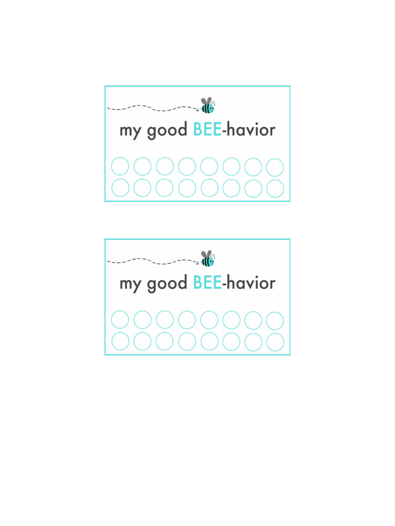 Good Behavior Punch Cards Blue | PDF