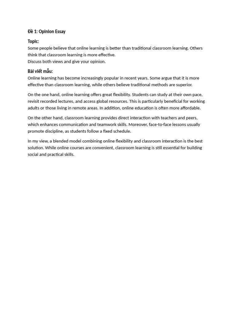 Online vs. Classroom Learning Debate | PDF