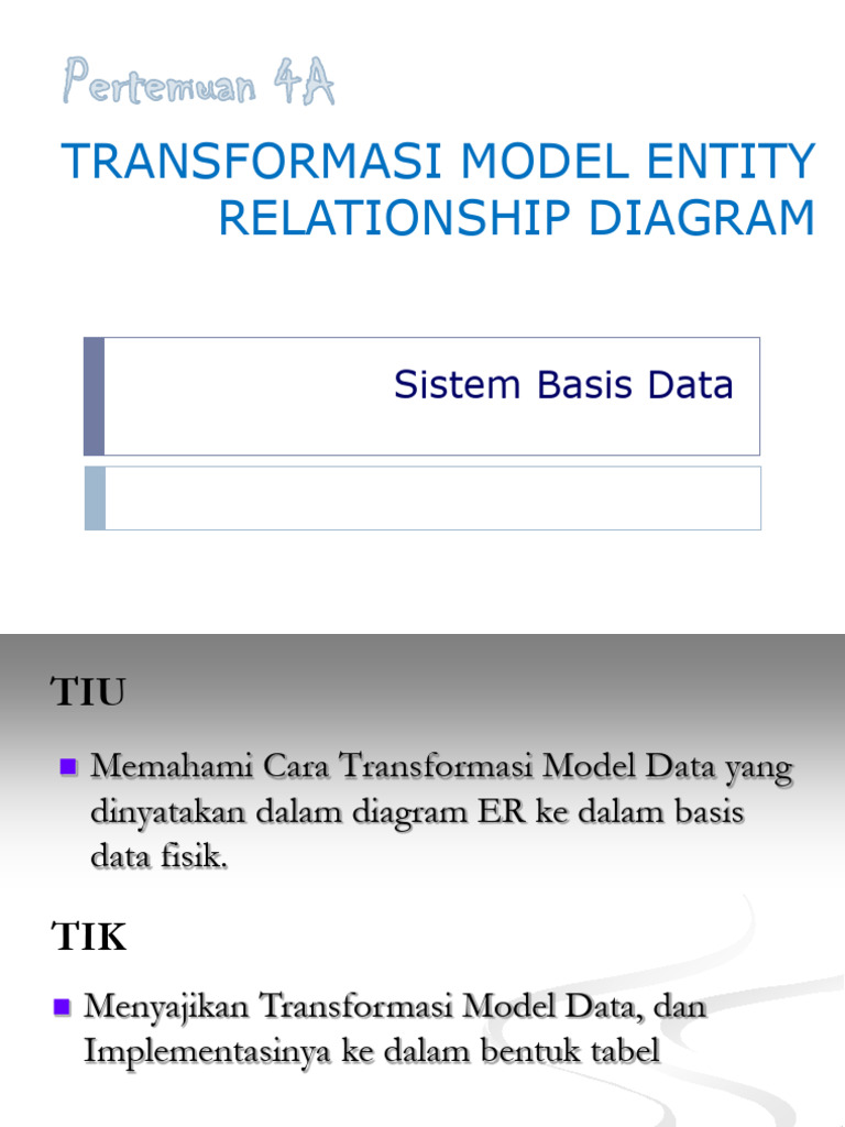 Transformasi Diagram ER ke Basis Data | PDF