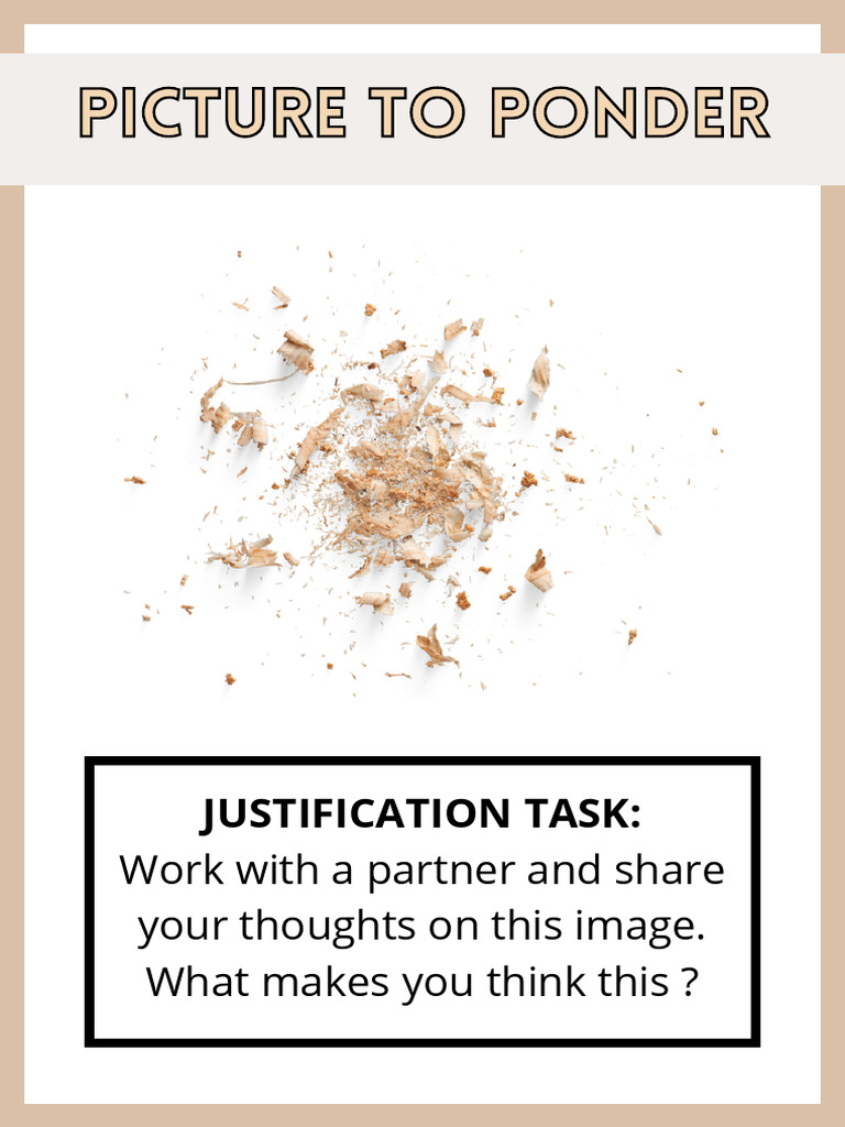 Picture To Ponder Justification Worksheet | PDF