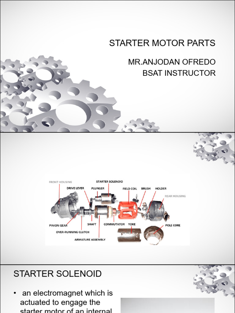 Starter Motor Parts and Functions | PDF