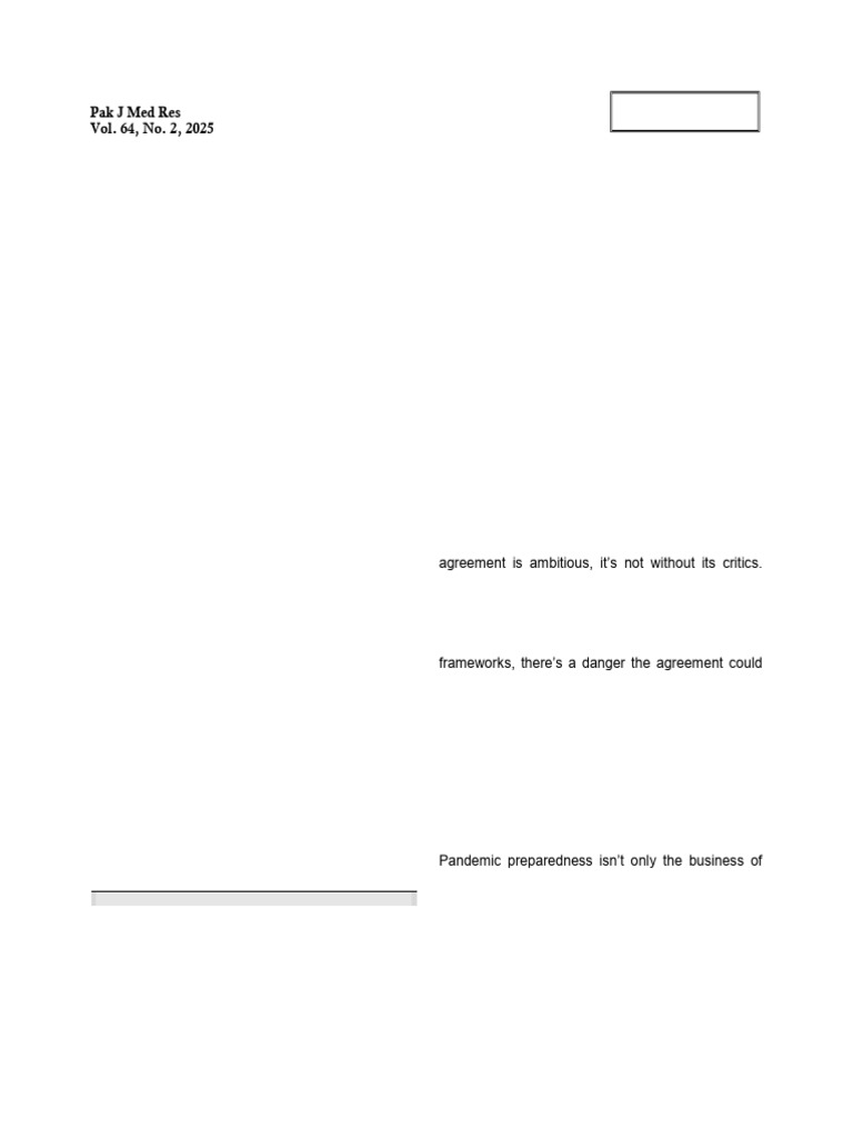 New Pandemic Agreement Overview | PDF | Pandemic | World Health ...