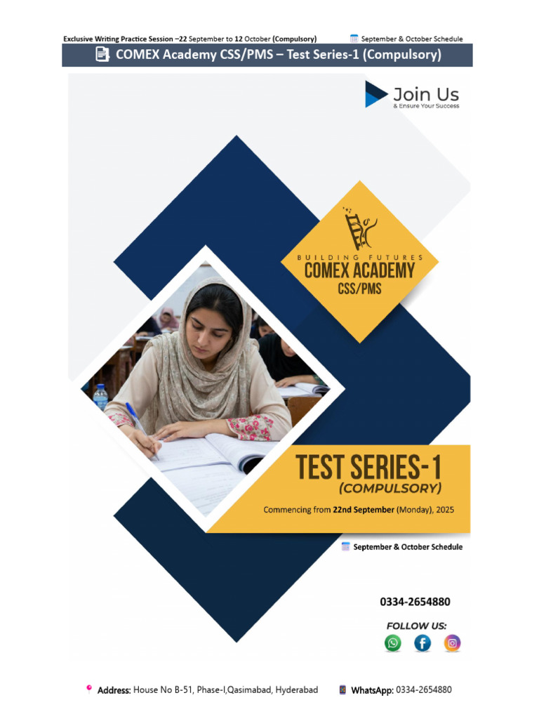 COMEX Academy - Mock Test Series (CSS'26) | PDF | Pakistan ...