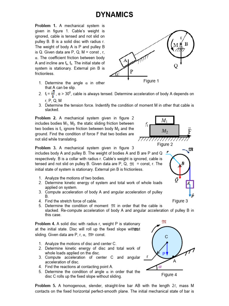 Dynamic Exercises in English New | PDF | Friction | Force