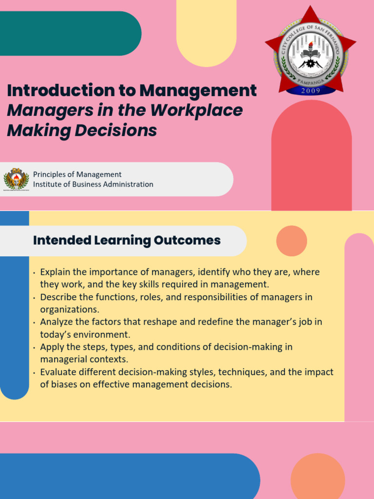 POM W1 Intro To Management and Making Decisions | PDF | Decision Making ...