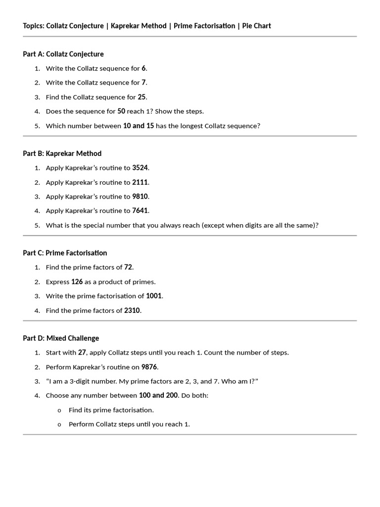 Maths Practice Worksheet | PDF
