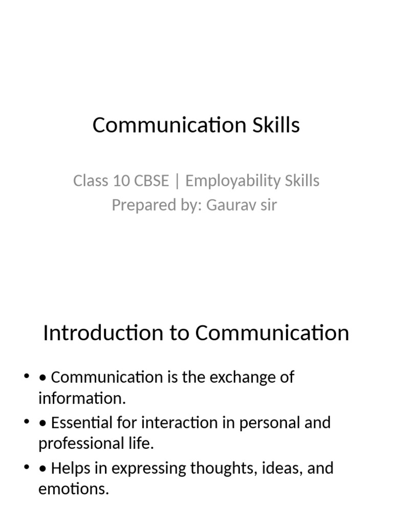 Effective Communication Skills Guide | PDF