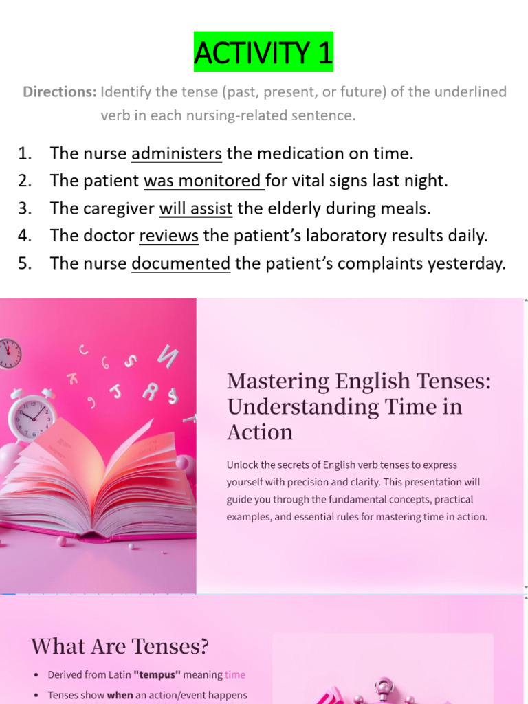 Lesson 5 - Tenses | PDF