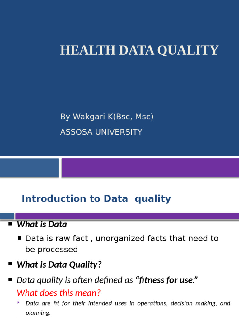 Health Data Quality | PDF | Data Quality | Audit
