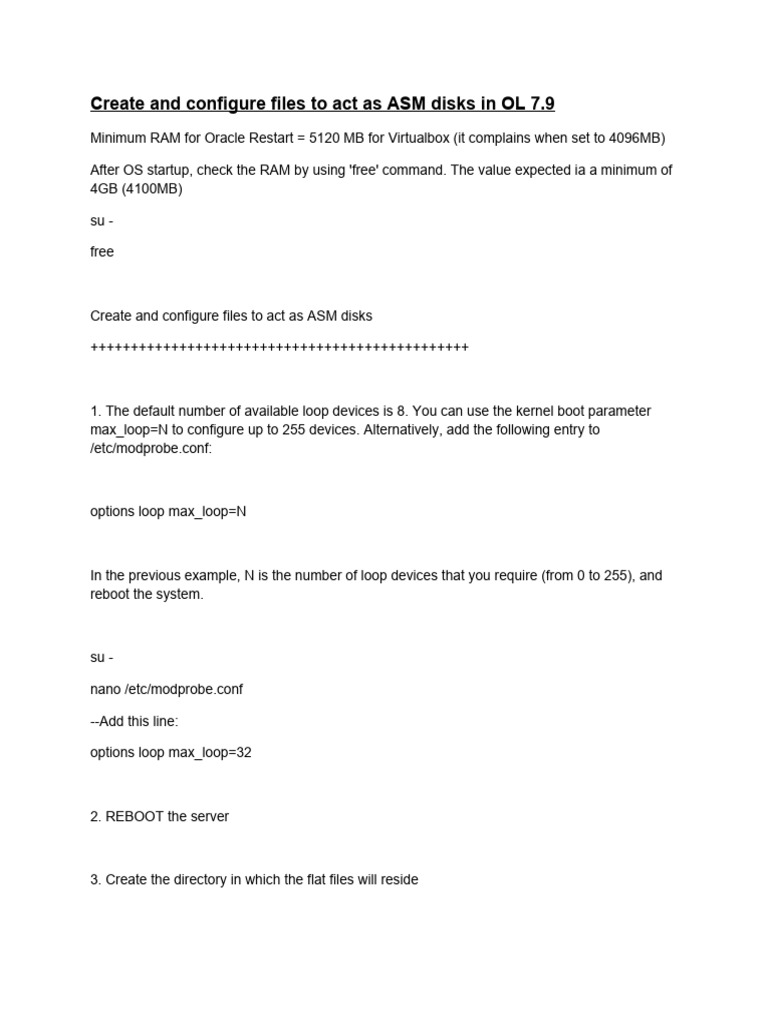 Configure ASM Disks in Oracle Linux 7.9 | PDF | Unix Variants | System ...