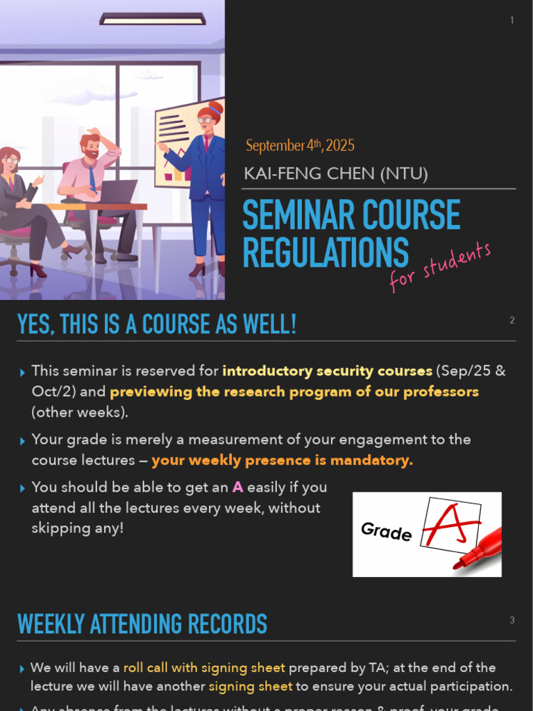 Ntu Seminar Course 2025 | PDF