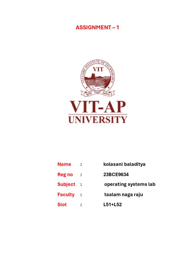 Os Lab Assignment 1 | PDF