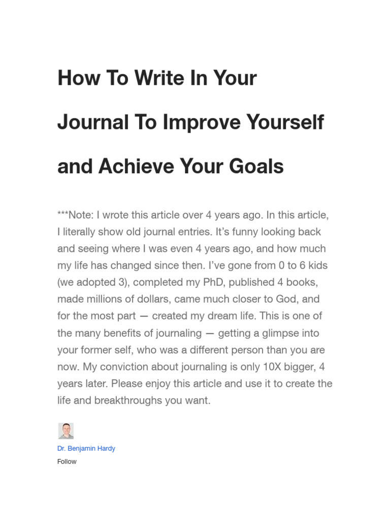 How To Journal To Better Yourself | PDF | Meditation | Feeling
