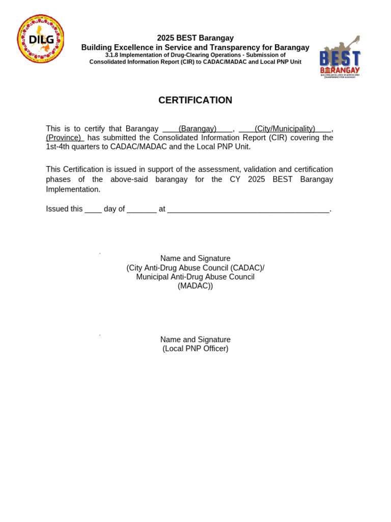 3.1.8. Certification Transmittal of CIR | PDF